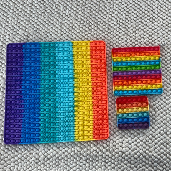 Toys | Jumbo Pop It Fidget Toy Rainbow Sensory Mat 441 Pop Its Rainbow ...